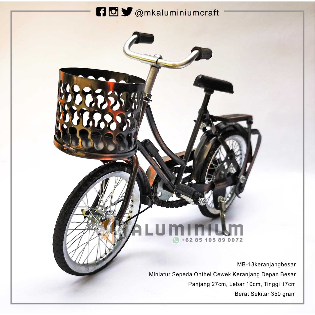 Jual Miniatur Sepeda Wanita Keranjang Depan - Onthel Jawa Cewek - MK ...