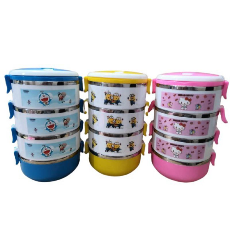 Jual Rantang Karakter 4 Susun Lunch Box Tempat Nasi Sayur Motif Lucu ...