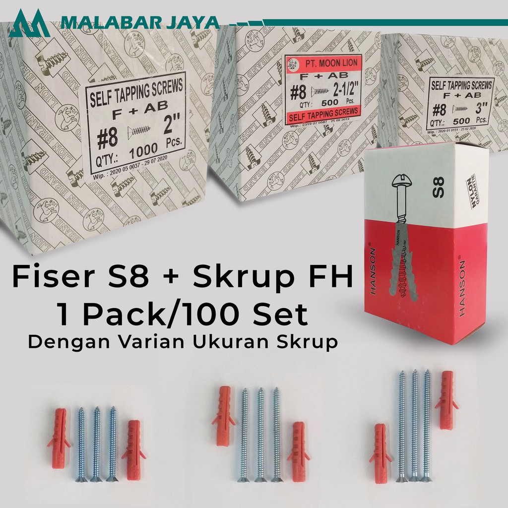 Jual Fiser S8 + Skrup FH / 1 Pack / Harson | Shopee Indonesia