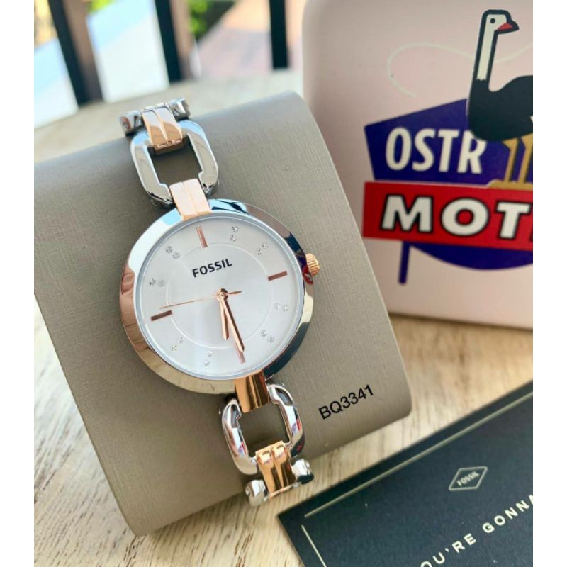 Jual Jam Fossil Kerrigan Three-Hand Two-Tone Stainless Steel Watch ...