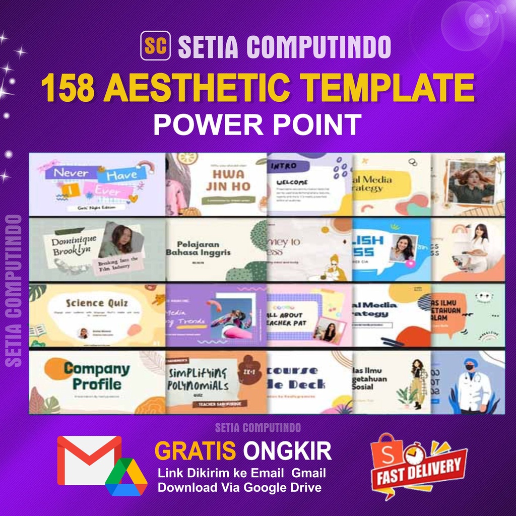 Jual 158 Template Powerpoint Aesthetic Format PPT Presentasi Estetik ...