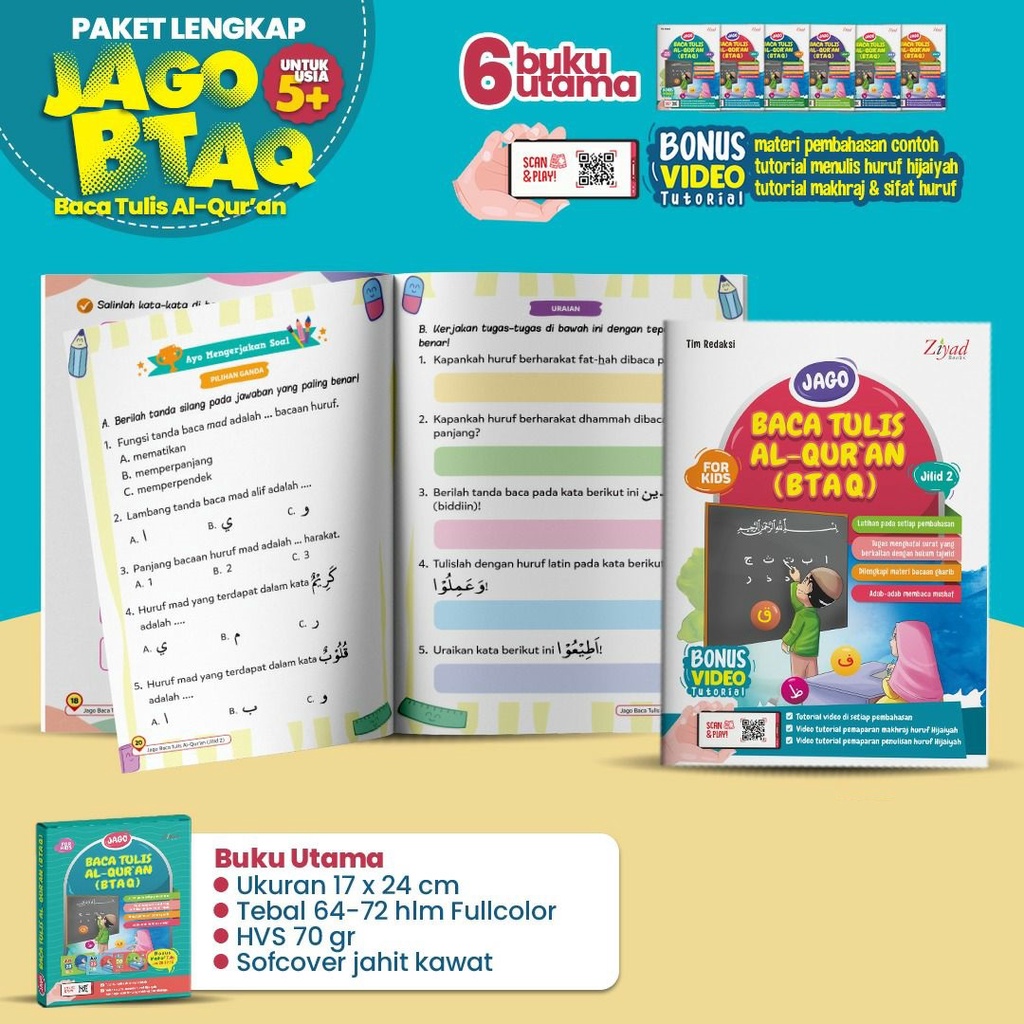 Ziyadbooks - Buku Anak - Jago BTAQ Baca Tulis Al Quran