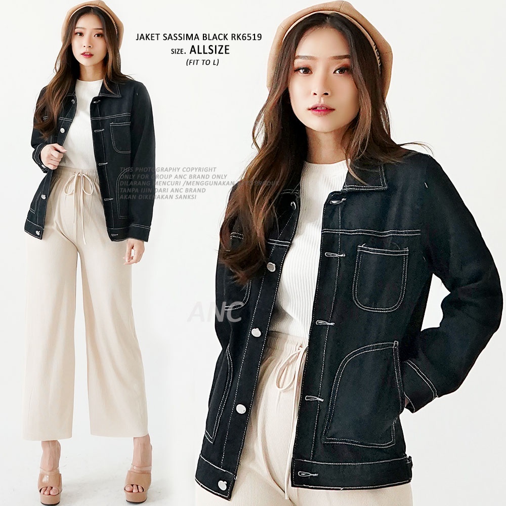 Jual Jaket Hitam Stripe Putih - Jaket Sassima Black RK6519 - Jaket ...