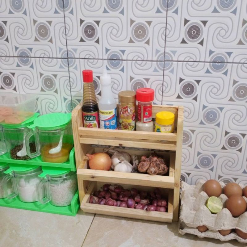 Jual Tempat bawang 2 susun serbaguna Rak bawang 2 susun + tempat toples ...