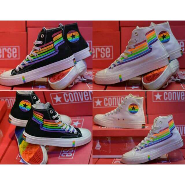 Jual Cod sepatu converse pelangi tinggi 70s original premium 37-43 sol ...