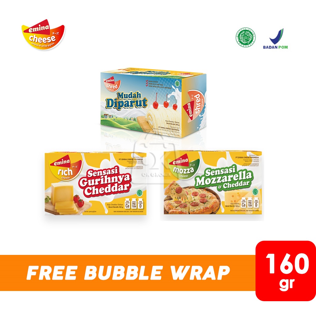 Jual Emina Cheese Block / Keju Batang / Cheddar / Mozzarella (160-165 ...