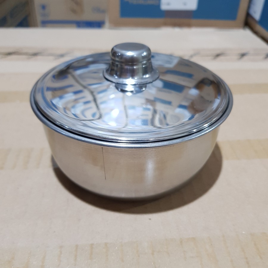 Jual Kom Tutup Stainless Steel Kom Plus Tutup 12,5cm Bowl Sponge 12,5 ...