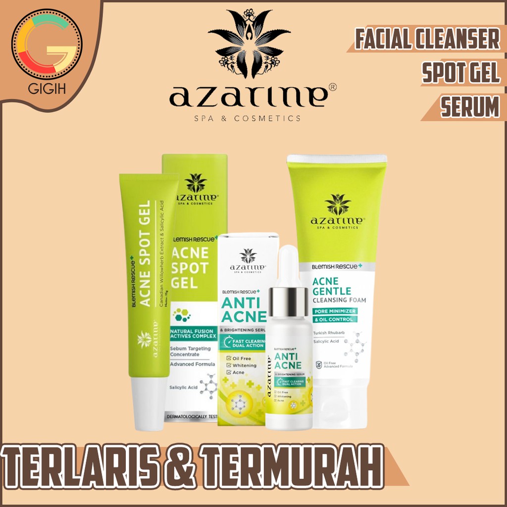 Jual AZARINE ACNE SERIES ( CLEANSING FOAM / SERUM / SPOT GEL ) | Shopee ...