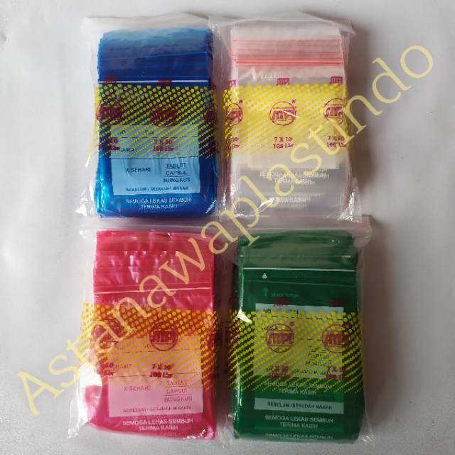 Jual Plastik klip obat 7x10 100 pcs SMPI 7 x 10 cm sablon 10x7 ziplock ...