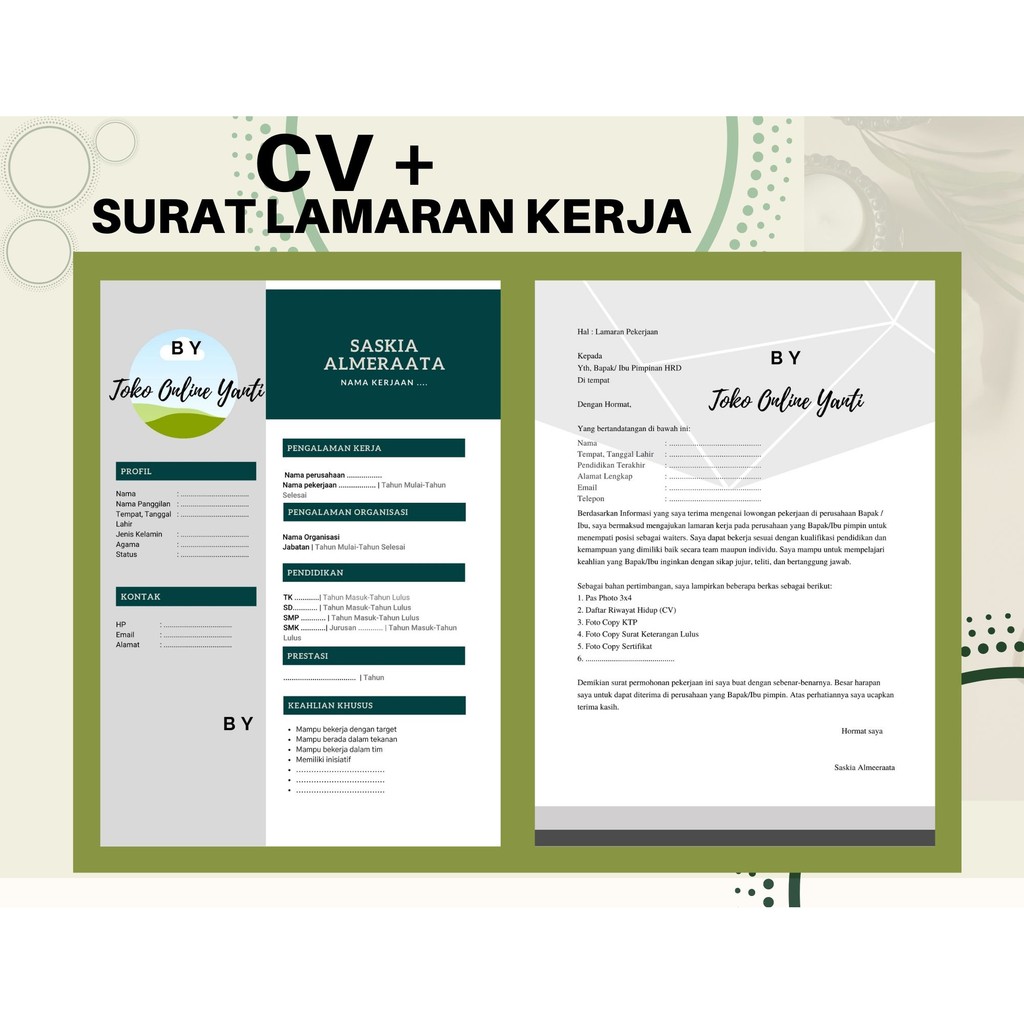 Jual JASA PEMBUATAN CV PDF 24 JAM / RESUME + SURAT LAMARAN (CURRICULUM VITAE) (JOB SEEKER ...