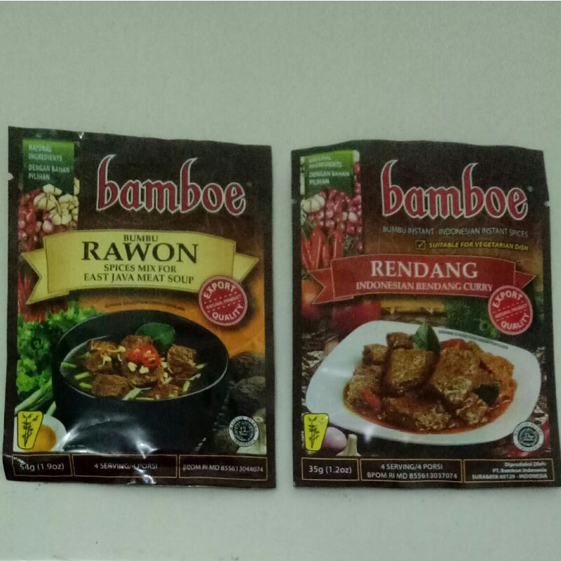 Jual Bamboe Indonesian Instant Spices (Bumbu Instan) Rendang dan Rawon ...