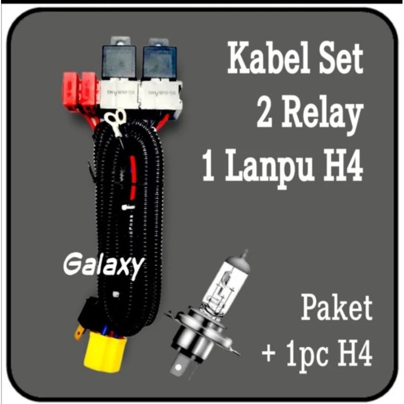 Jual Kabel Set Relay Lampu - 2 Relay 1 Lampu - Khusus Motor dengan H4 ...