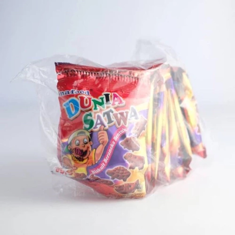 Jual Snack Jadul Inafood Biskuit Dunia Satwa 1 Renteng | Shopee Indonesia