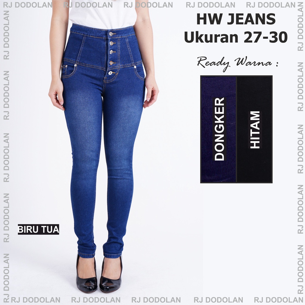 Jual [BISA COD] Celana Jeans Highwaist 5 Button Celana Jeans 5 Kancing ...