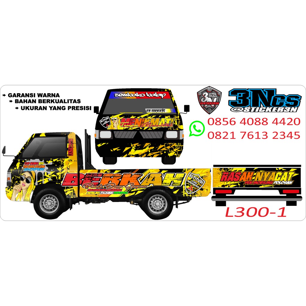 Jual Decal Full Bodi Mobil L 300, decal pickup l300 bisa desain custom ...