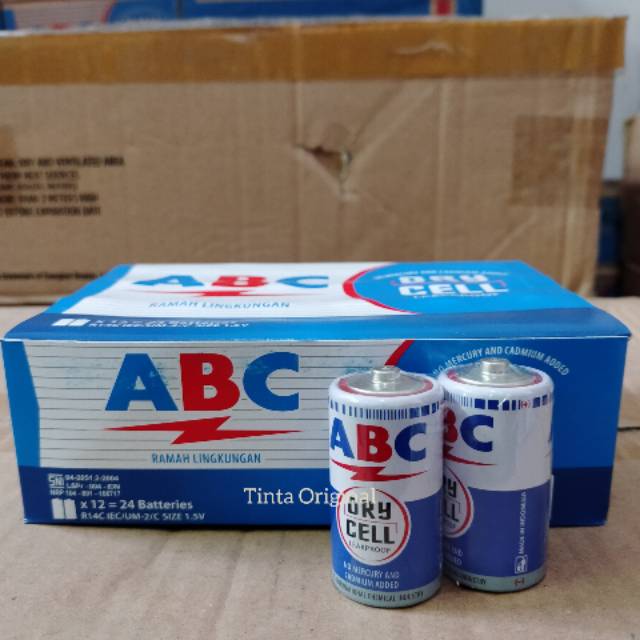 Jual Baterai Tanggung ABC Biru size C R14 1.5V (isi 2 pcs) | Shopee ...