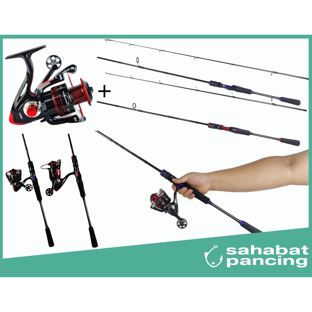 Set Peralatan Pancing Spinning Fishing Rod EVA handle dan Reel Spinning ...