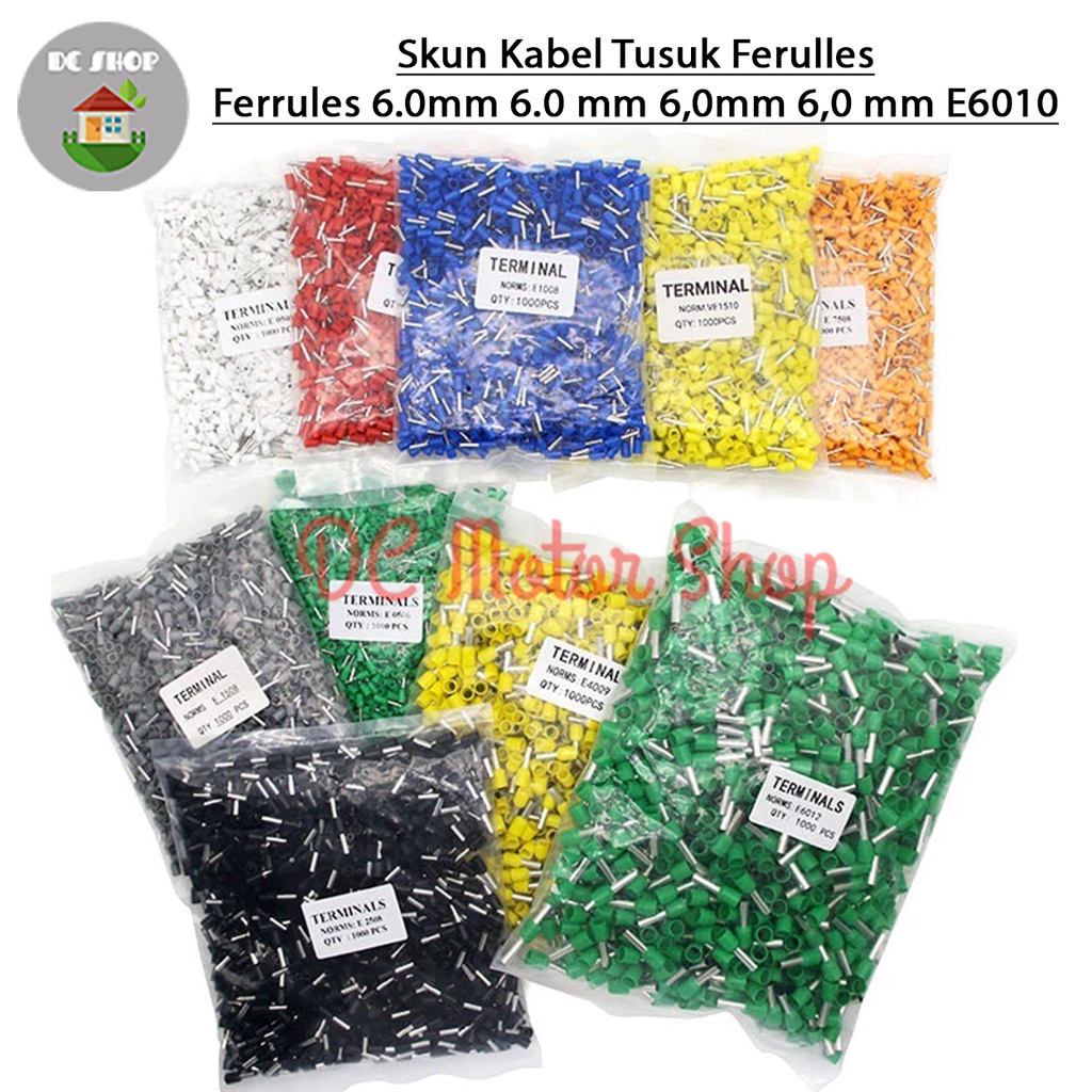 Jual Skun Kabel Tusuk Ferulles/Ferrules 6.0mm 6.0 mm 6,0mm 6,0 mm E6010 ...