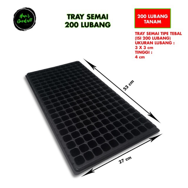 Tray semai pot tray penyemaian bibit tanaman 200 lubang 12 x 24 cm | pgmall