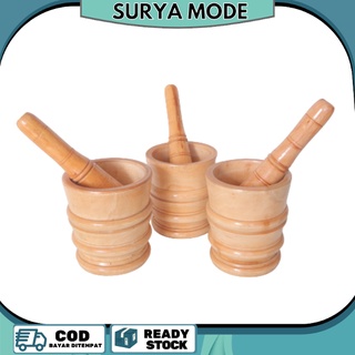 Jual Lumpang kayu alat tumbuk bumbu tradisional ulekan kayu alat tumbuk ...