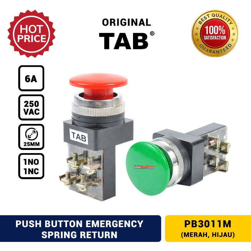 Jual Emergency Push Button Spring Return TAB PB3011M | Shopee Indonesia