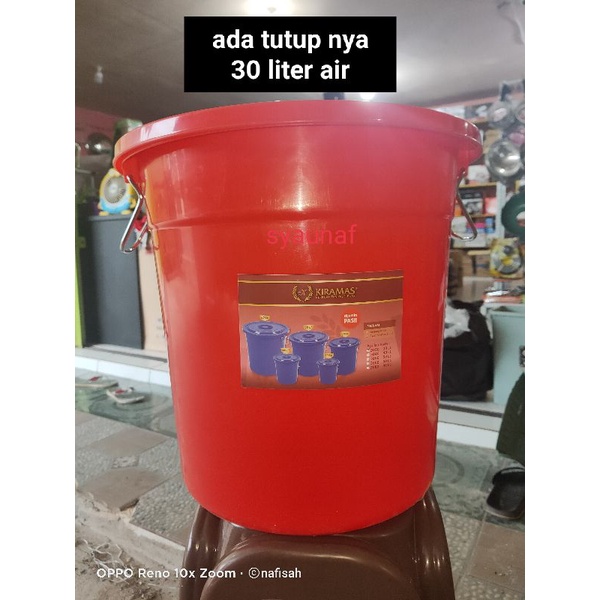 Jual Ember/Basin tutup UK -+30L- 40 liter air bahan plastik tebal ...