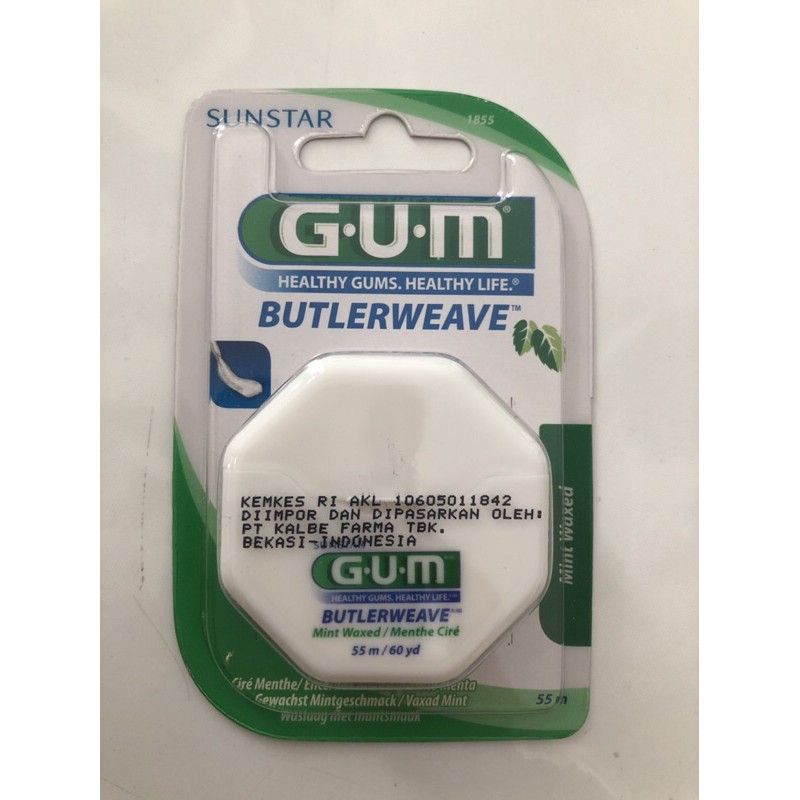 Jual GUM Dental Floss Butlerweave Mint 55m | Shopee Indonesia