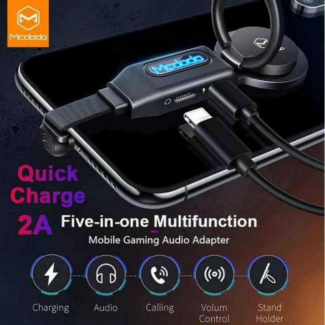 Jual Mcdodo Audio Converter Splitter Iphone Lightning to dual Lightning ...
