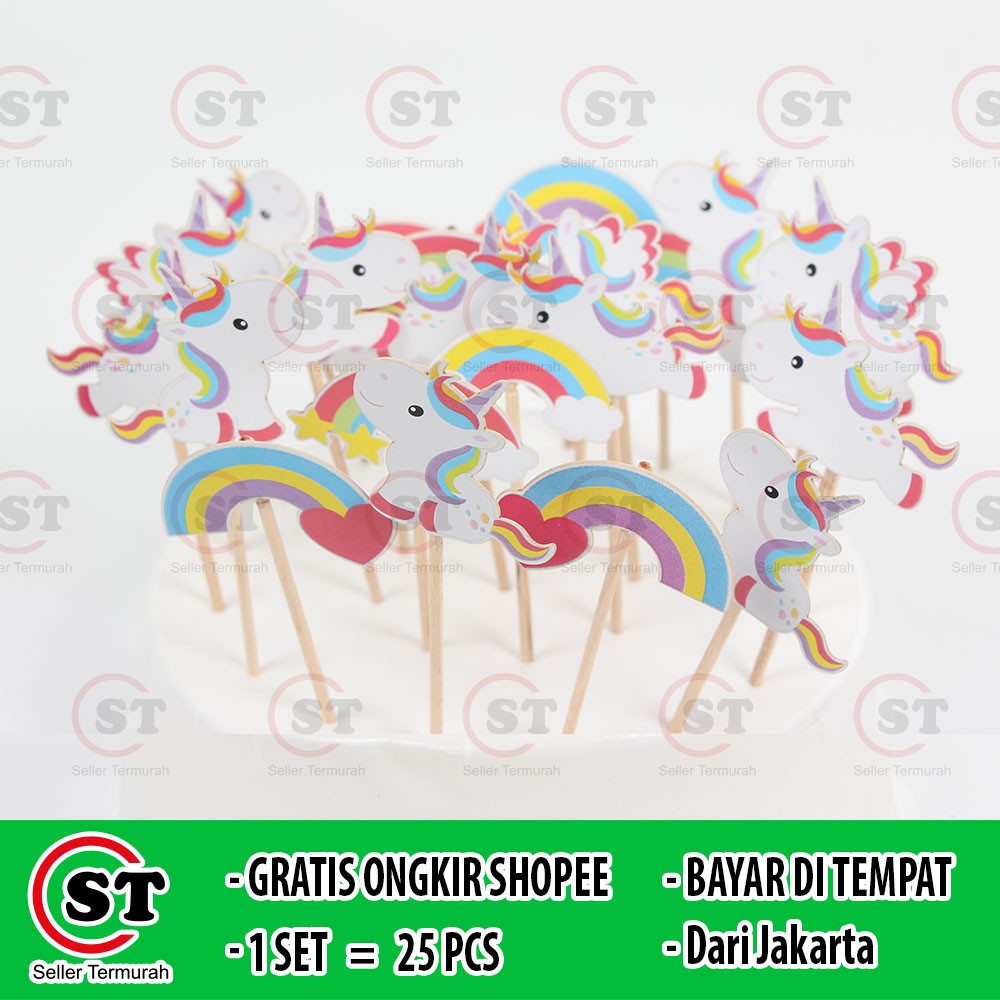 Jual Cake Topper Unicorn / Hiasan Kue Unicorn / Kuda Pony / Happy ...