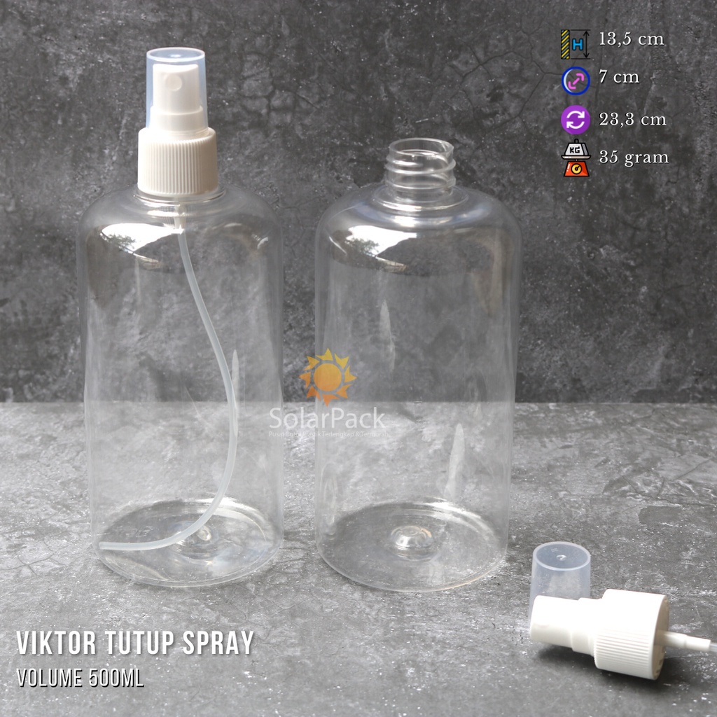 Jual Botol plastik 500ml HS viktor N24 tutup spray per 10 pcs | Shopee ...