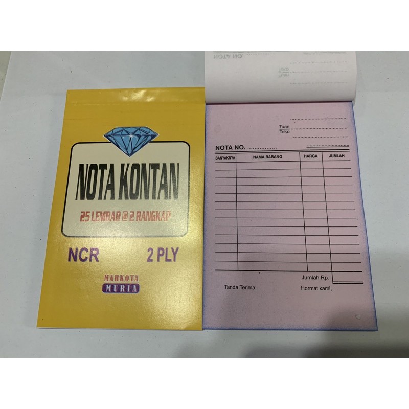 Jual NOTA 2 PLY, NOTA NCR, NOTA KECIL, PAKET 10 BUKU, BERAT 550 GRAM ...