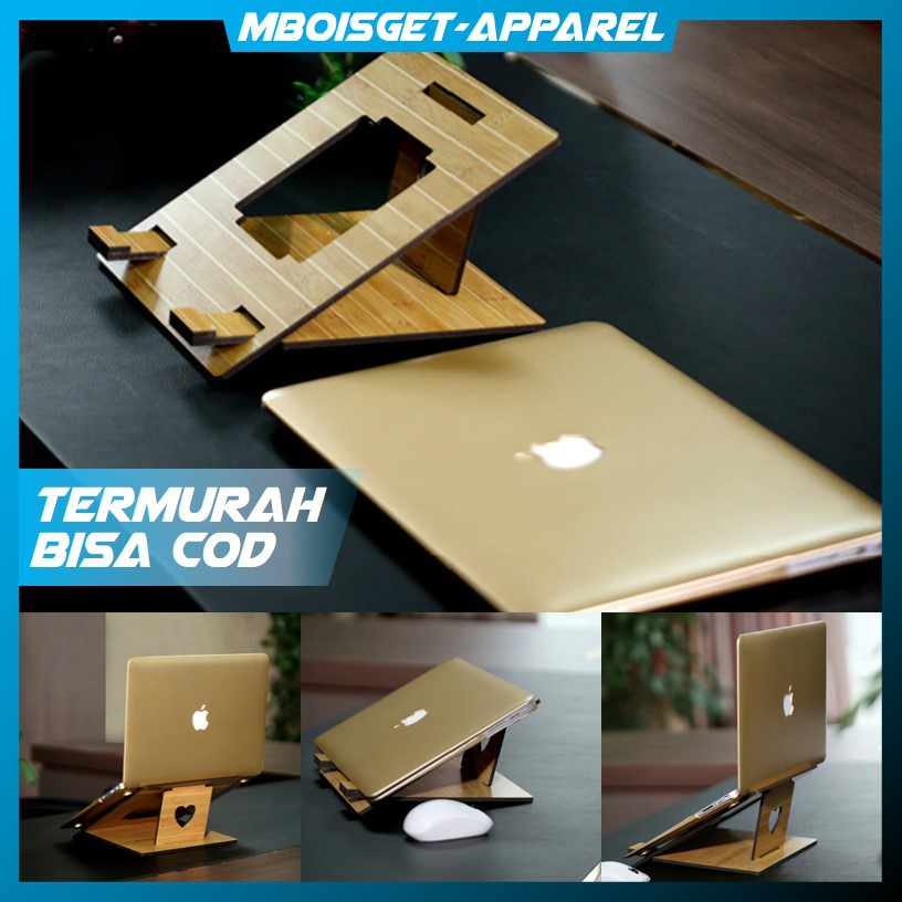 Jual MBOISGET - Fashion Wood Style Portable Laptop Stand MEJA LAPTOP ...