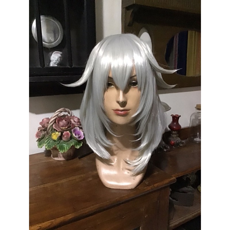 Jual paimon genshin impact wig cosplay silver white | Shopee Indonesia