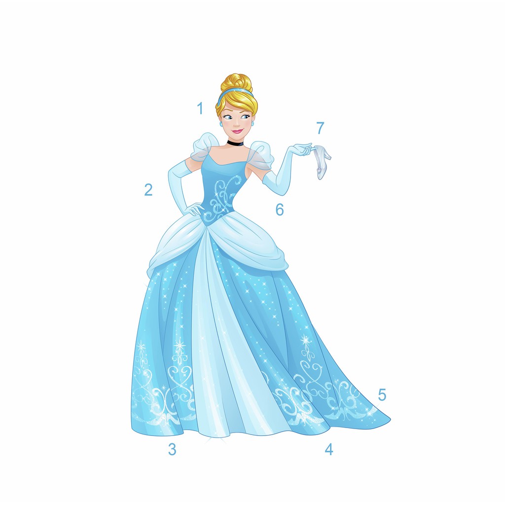 Jual Disney Princess Cinderella Sparkling With Glitter - Stiker Dinding ...