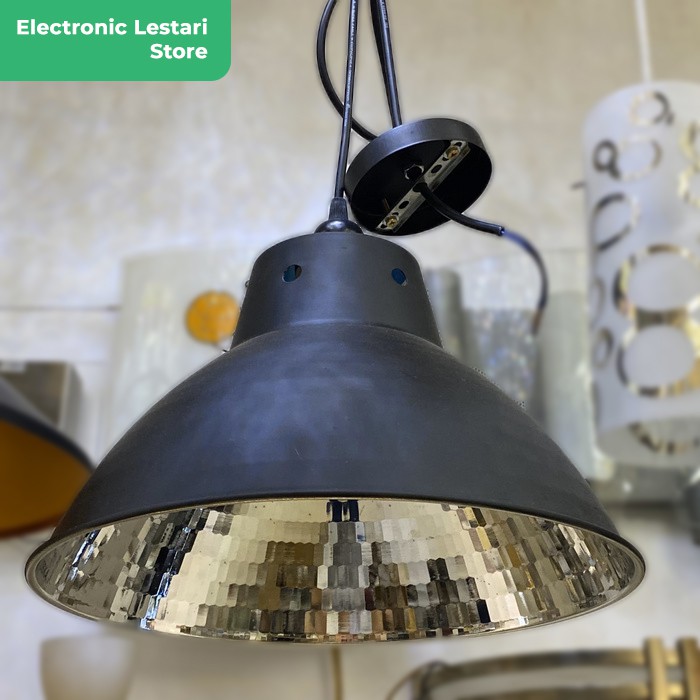 Jual Kap Lampu Gantung Industri Gudang Hitam Isi Silver Indonesia|Shopee Indonesia