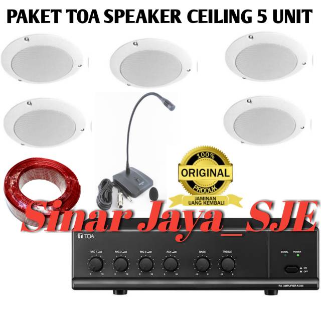 Jual PAKET TOA SOUND SYSTEM SPEAKER CEILING 5 UNIT [ ORIGINAL PRODUCT ...