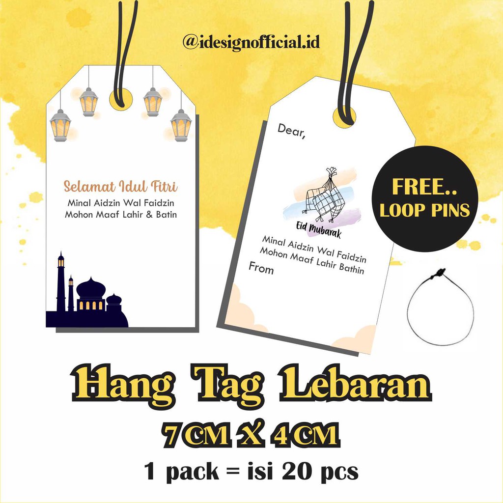 Jual [Isi 20] Hang Tag Hampers Lebaran FREE Loop Pins | Shopee Indonesia
