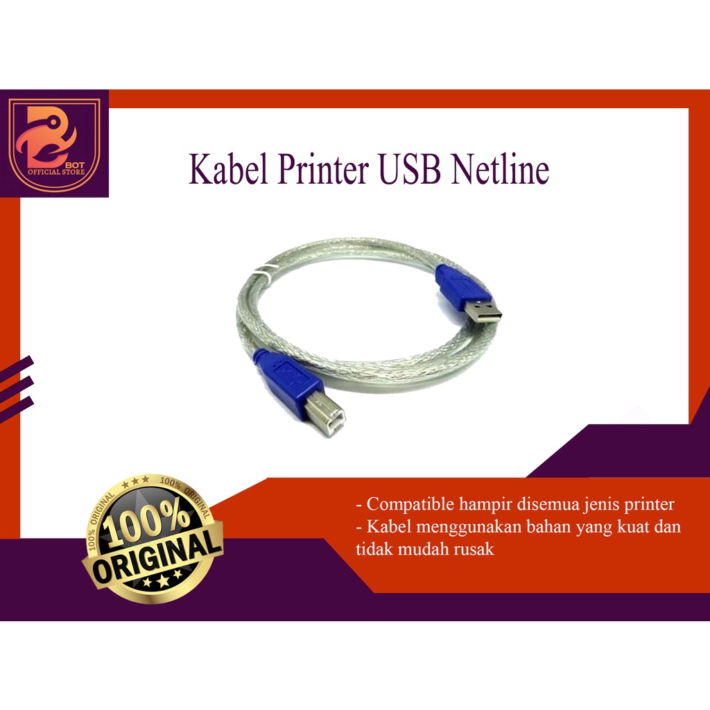 Jual Kabel USB Printer 1,5 M 3M 5M 10M Standard Netline NYK | Shopee ...