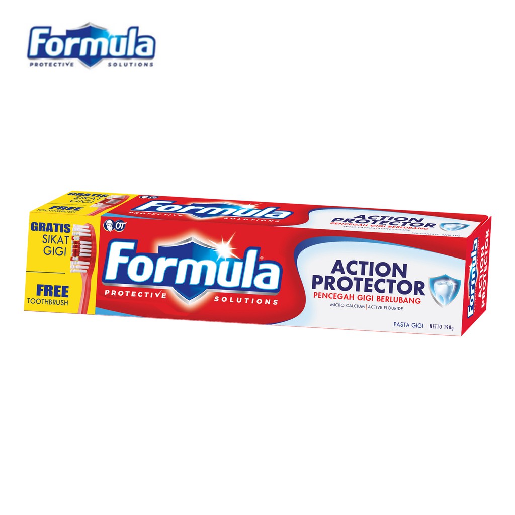 Jual Formula Pasta Gigi Action Protector 190 gr + Free Sikat Gigi ...