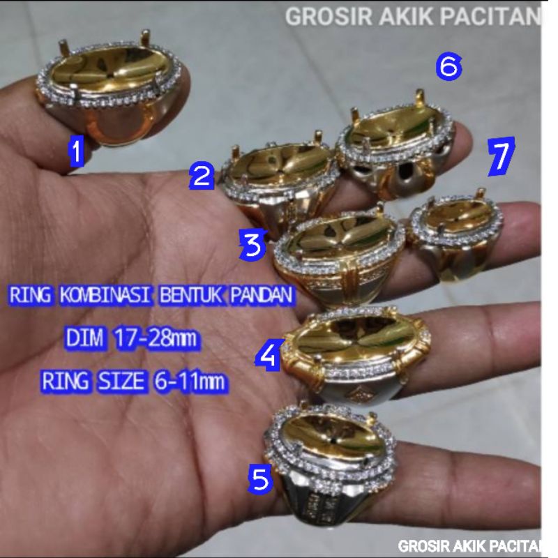 Jual RING TEPER MODEL PANDAN ATAU PANJANG KOMBINASI GOLD Indonesia ...