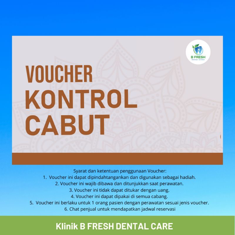 Jual Voucher Cabut Gigi Dokter Klinik B FRESH DENTAL CARE Sidoarjo ...