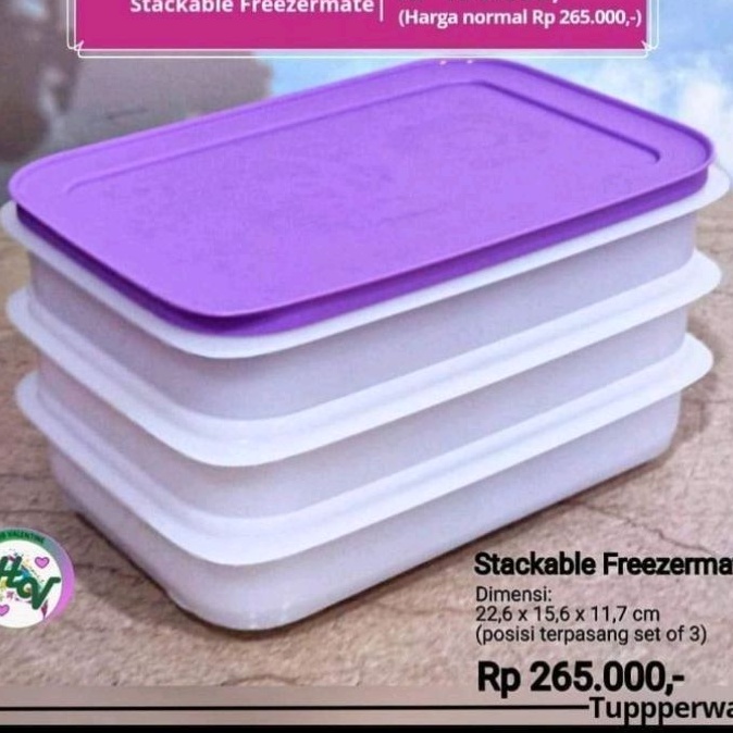 Jual 3pcs stackable freezermate tupperware | Shopee Indonesia
