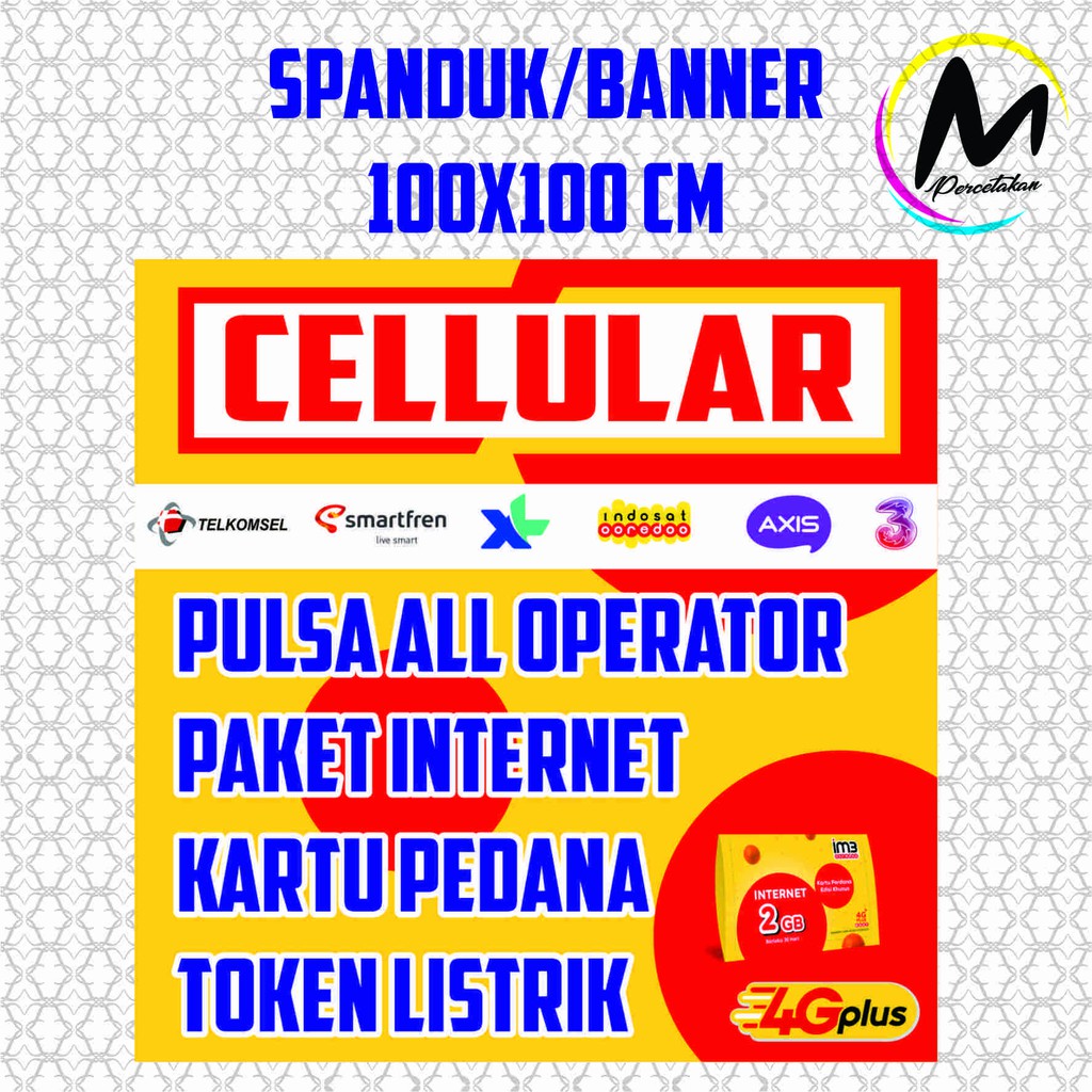 Jual Spanduk/Banner Konter/Paket Data - 100x100cm - Bahan Fl 280grm ...