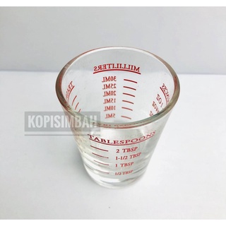 Jual Gelas Ukur Espresso Coffee ROUND Glass Sloki 30 ml Server Seduhan ...