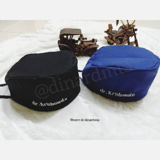 Jual SURGICAL HEADCAP NURSE HEADCAP TOPI OPERASI TOPI BORDIR NAMA TOPI ...