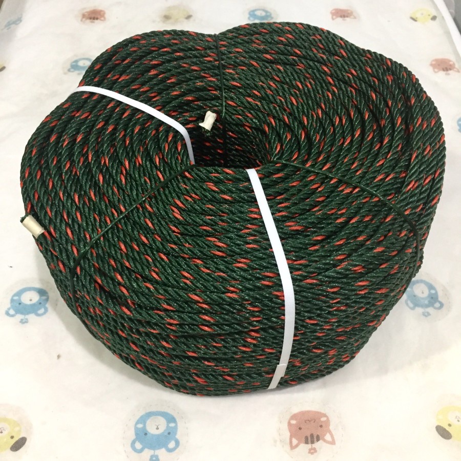 Jual Tali Tambang Tampar Plastik HTBM 5mm 5 mm Warna Hijau Bintik Merah utk Jemuran Baju ...