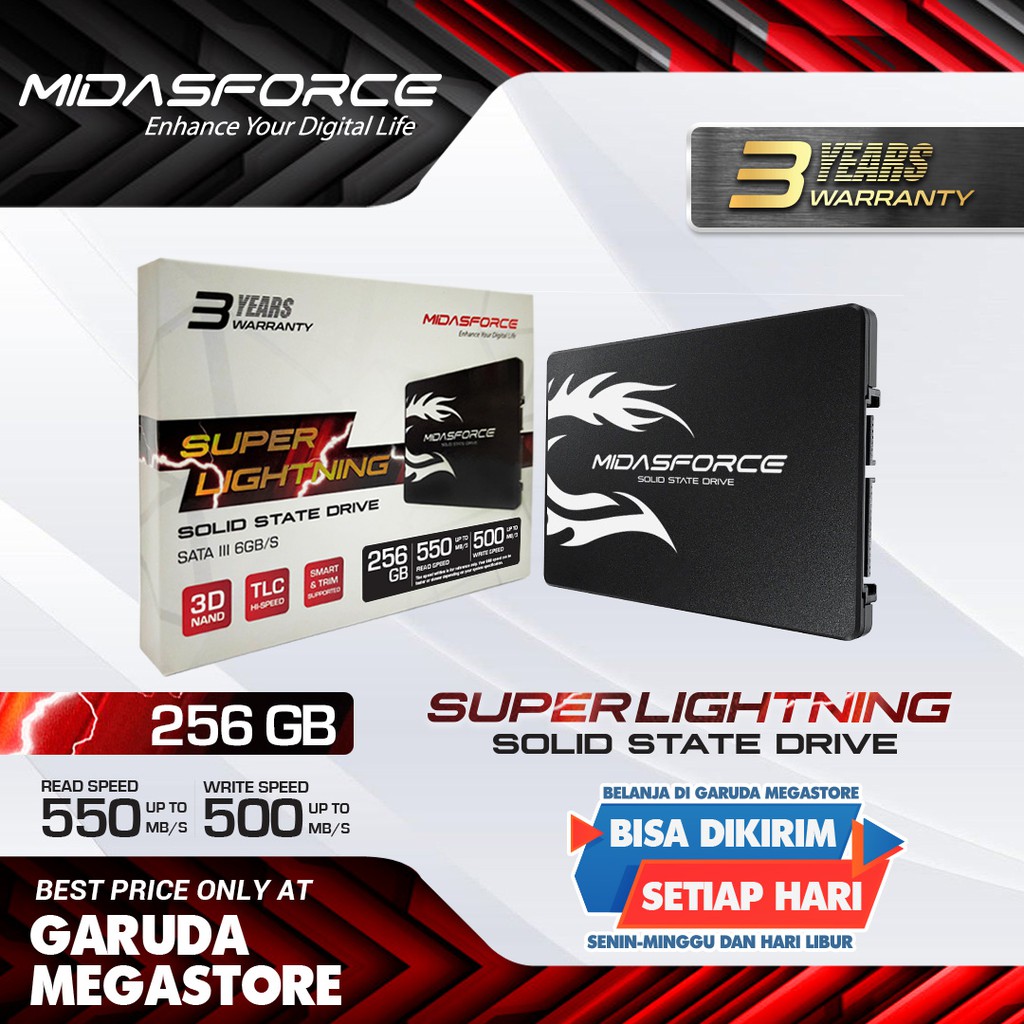 Jual SSD Midasforce 256 gb SSD Midas force 256GB resmi Original ...