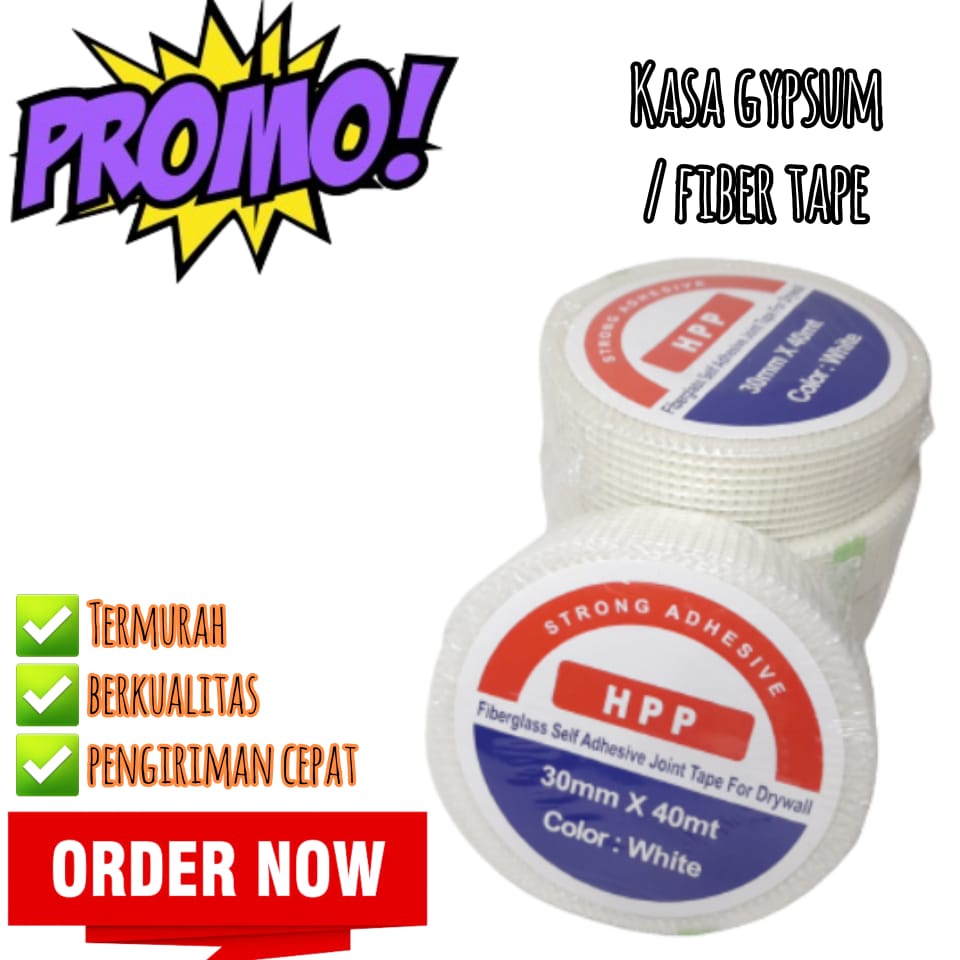 Jual Lem Lakban Perekat Kain Kasa Fiber Glass Tape Sela Plafon Gipsum ...