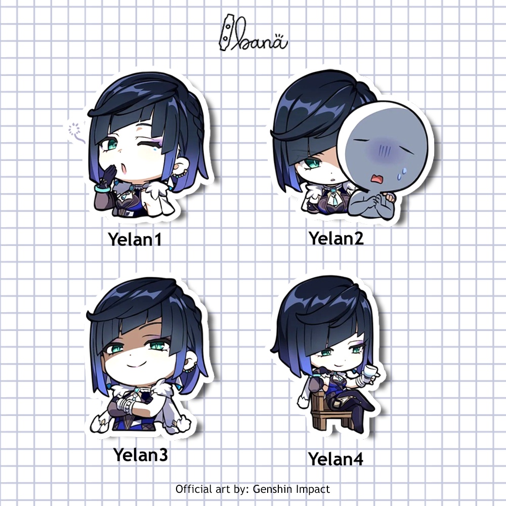Jual Stiker Genshin Impact YELAN Sticker Vinyl Waterproof Bijian | BANA ...