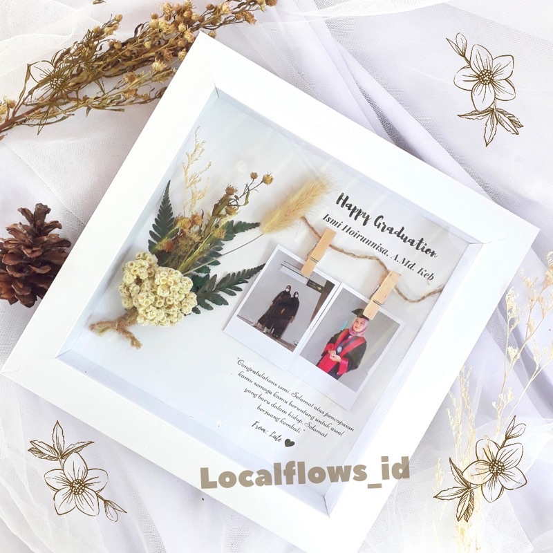 Jual Dried Flower In Frame / Kado Wisuda Flower in Frame/ Kado Ulang Tahun/ Kado Pernikahan ...